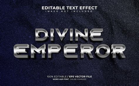 Premium Vector Editable Text Effect Divine Emperor D Metallic And Shiny Font Style