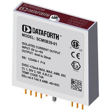 Current Output Module Scm5b39 01 Dataforth Corporation Analog