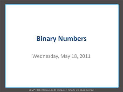 Binary Numbers Gail Carmichael