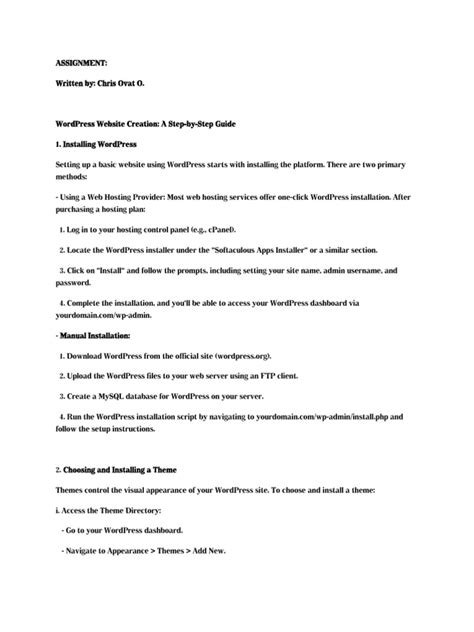 Assignment Web Design And Creation Pdf Word Press Search Engine Optimization