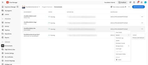 Restore The Previous Source Code Deployed Adobe Experience Manager