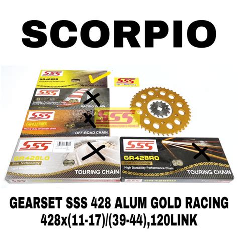Jual GEARSET GIRSET GIR SET SSS 428 SCORPIO GOLD RACING RANTAI GOLD 130 SB Jakarta Utara
