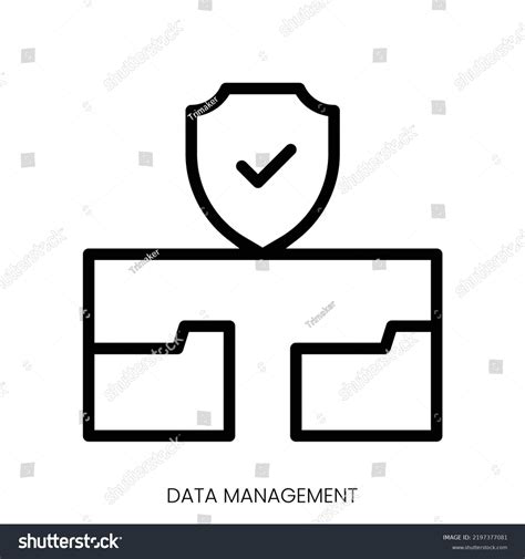 Data Management Icon Line Art Style Stock Vector Royalty Free 2197377081 Shutterstock