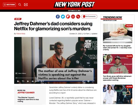 Lionel Dahmer Considers Suing Netflix For Glamorizing Sons Murders R