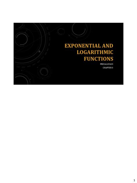 Precalculus 03 Exponential And Logarithmic Functions Pdf Logarithm Exponential Function
