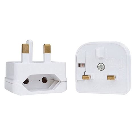 XHVAQE Converter Mains Electrical Plugs EU 2 Pin To UK 3 Pin Plug