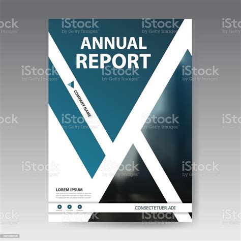 Laporan Tahunan Blue Vector Leaflet Brochure Flyer Desain Template Buku