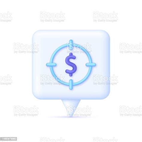 말풍선의 3d 투자 대상 아이콘입니다 성공 투자 또는 돈 목표를 달성 재무 목표를 달성 0명에 대한 스톡 벡터 아트 및 기타