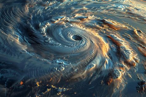 Typhoon Eye Satellite View World Map Natural Disaster Concept Tropical