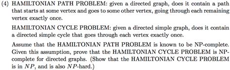 Solved HAMILTONIAN PATH PROBLEM Given A Directed Graph Chegg