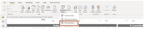 Update The Financials Budget Report Parameters Procore