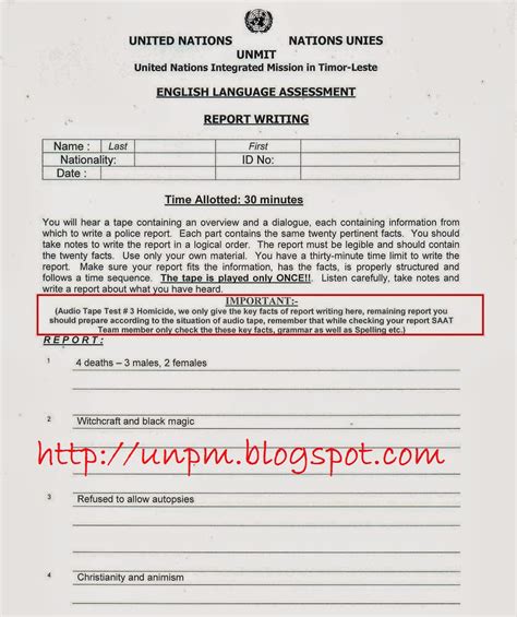 United Nations Peacekeeping Missions Report Writing Format