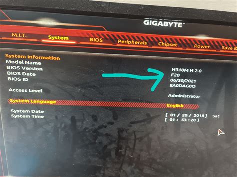 Gigabyte H310m H 2 0 Bios Showing F20 Version And On Website Latest Version Is F14a My Pc Is