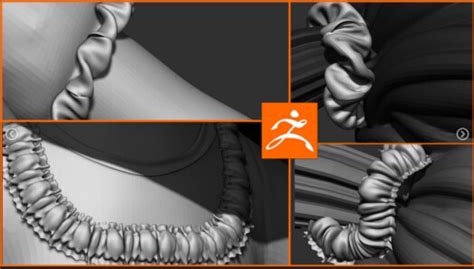 Zbrush褶皱布带曲线笔刷 20 素材下载 哔哩哔哩