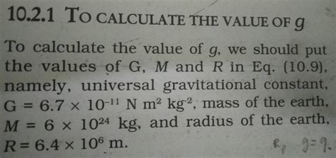 10 2 1 To Calculate The Value Of GTo Calculate The Value Of G We Should