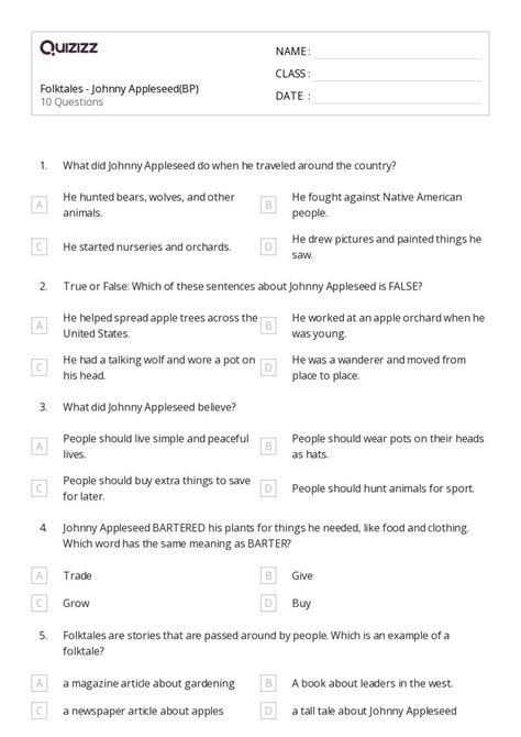 50 Folktales Worksheets For 2nd Grade On Quizizz Free And Printable