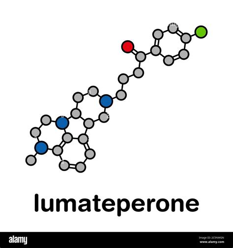Lumateperone Antipsychotic Drug Molecule Stylized Skeletal Formula