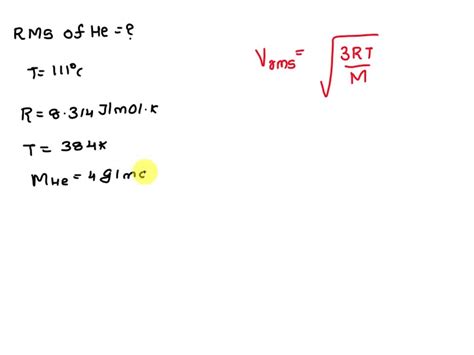 SOLVED Express The Root Mean Square Speed Of A Gas In Terms Of Pressure And Mass Density Of