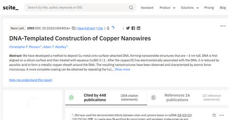Dna Templated Construction Of Copper Nanowires Scite Report