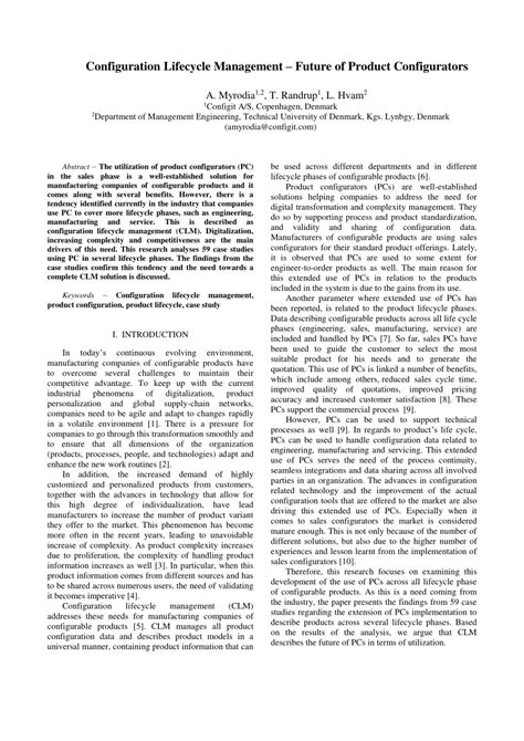 PDF Configuration Lifecycle Management Future Of Product Configurators