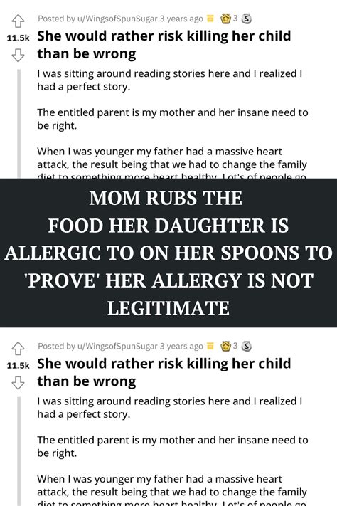 Mom Rubs The Food Her Daughter Is Allergic To On Her Spoons To Prove Her Allergy Is Not