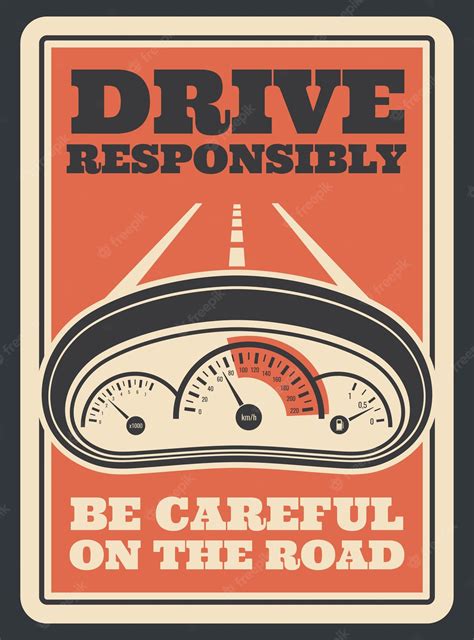 Affiche Rétro Vectorielle Du Tableau De Bord Du Compteur De Vitesse De