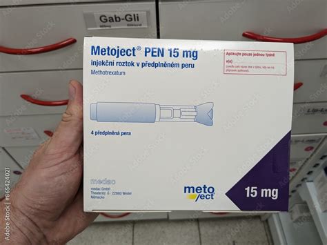 Prague Czech Republic July 10 2024 Metoject Box Of Medication With Methotrexate Active