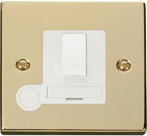 Se Home Polished Brass 13a Fused Connection Unit Switched With Flex