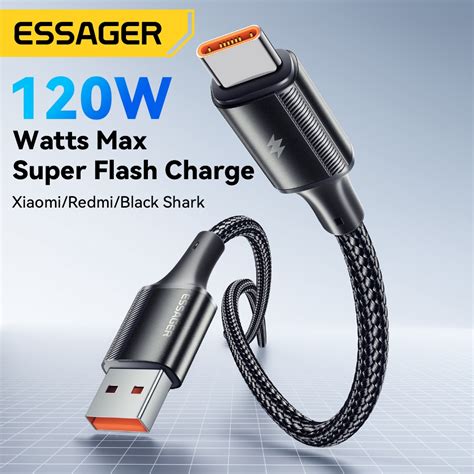 Essager 120w สาย Usb Type C สําหรับสายชาร ์ จเร ็ ว Xiaomi 6a Shopee