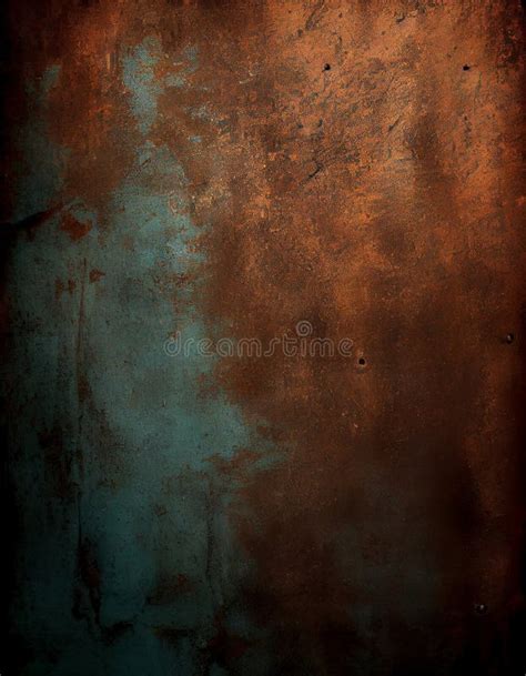 Old Aged Copper Plate Texture Created With Generative Ai Stock