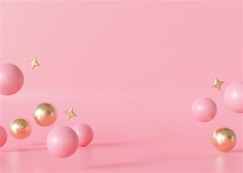 Premium Photo Empty Scene With Spheres Pink Background Template For