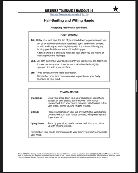 Acceptance Strategies Pt 6 Dbt Therapy Worksheets Dialectical