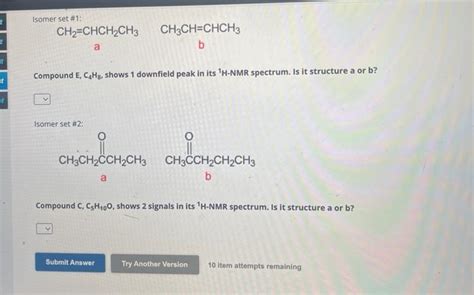 Solved Isomer Set 1 Ch2 Chch2ch3 Ch3ch Chch3 A B Compound