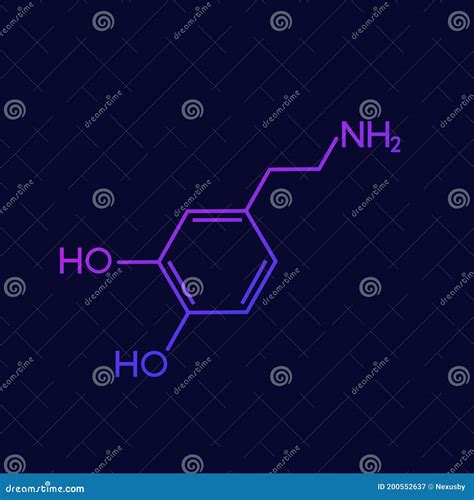 Dopamine Molecule Vector Chemical Formula 259513581
