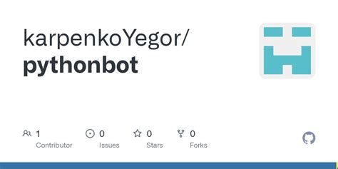 Github Karpenkoyegor Pythonbot