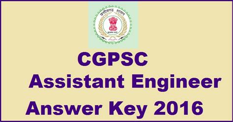 Cgpsc Assistant Engineer Ae Official Answer Key 2016 For State