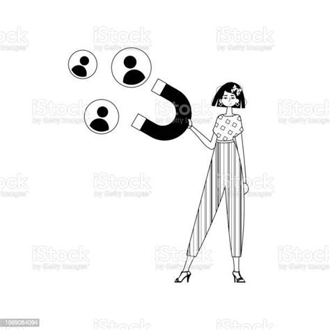 여자 친구는 조임끈 둘레 풀기 컨트롤 엠패널을 들고 있습니다 시간 개념 Sum Injustice와 Testis Coffer 선형 표현 스타일러스 가장자리에 대한 스톡 벡터