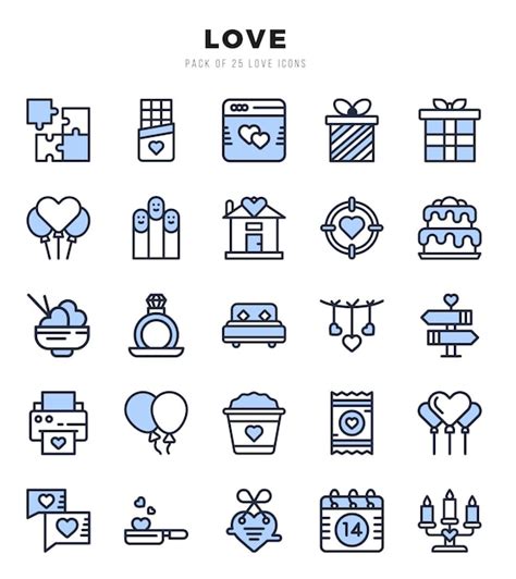 Premium Vector Icons Set Love For Web App Vector Illustration