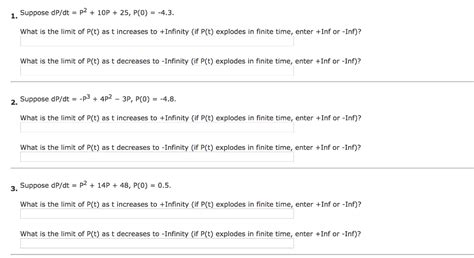 Solved 1 Suppose DP Dt P2 10P 25 P 0 4 3 What Is Chegg Com