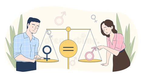 Gender Equality Vector Simple Stock Vector Illustration Of Balance