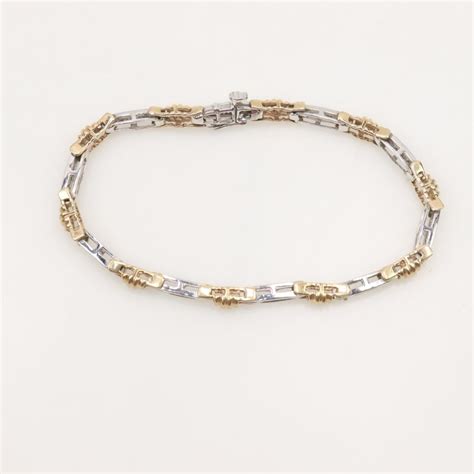 10kt Two Tone Gold Diamond Bracelet Property Room