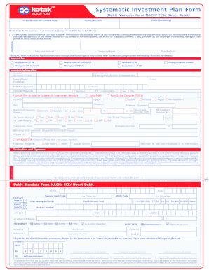 Fillable Online Debit Mandate Form NACH ECS Direct Debit Fax Email
