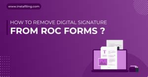 How To Remove Digital Signature From ROC Forms