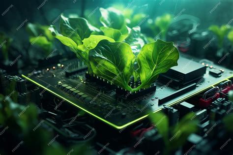 Premium Ai Image Electronic Board Closeup Technology Microchip