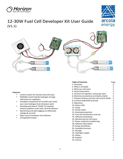 12 30w Fuel Cell Developer Kit User Guide