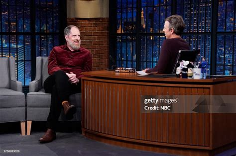 Actor Brendan Hunt During An Interview With Host Seth Meyers On News