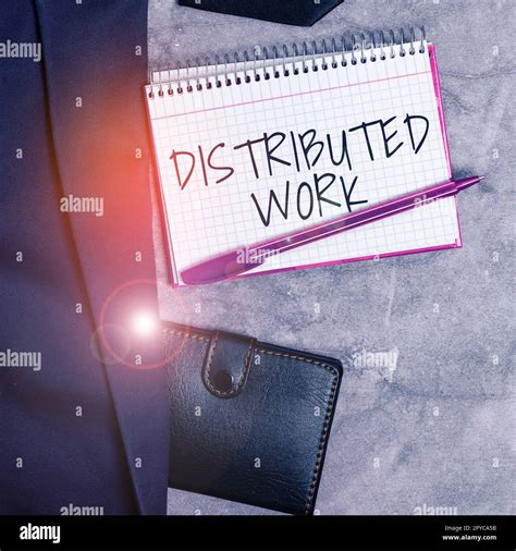 Hand Writing Sign Distributed Work Internet Concept Practiced By Enterprises Using Network