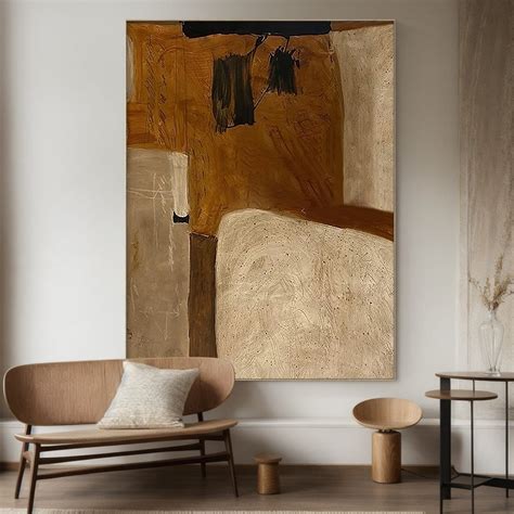 Original Earth Tone Abstract Painting Terracotta Texture Art