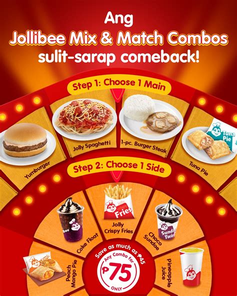 Jollibee ‘yan Ang Mix And Match Comeback 20 Sulit Sarap Facebook