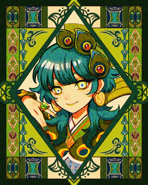Safebooru 1girl Absurdres Akari Botan Aqua Hair Earrings Green Lips
